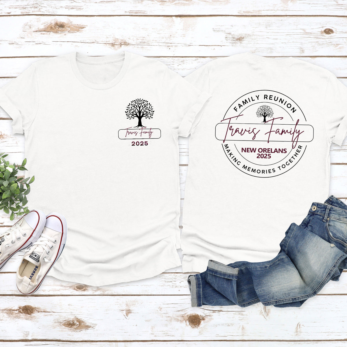 Simple Family Tree Family Reunion Shirts, Cute Personalized Last Name ...