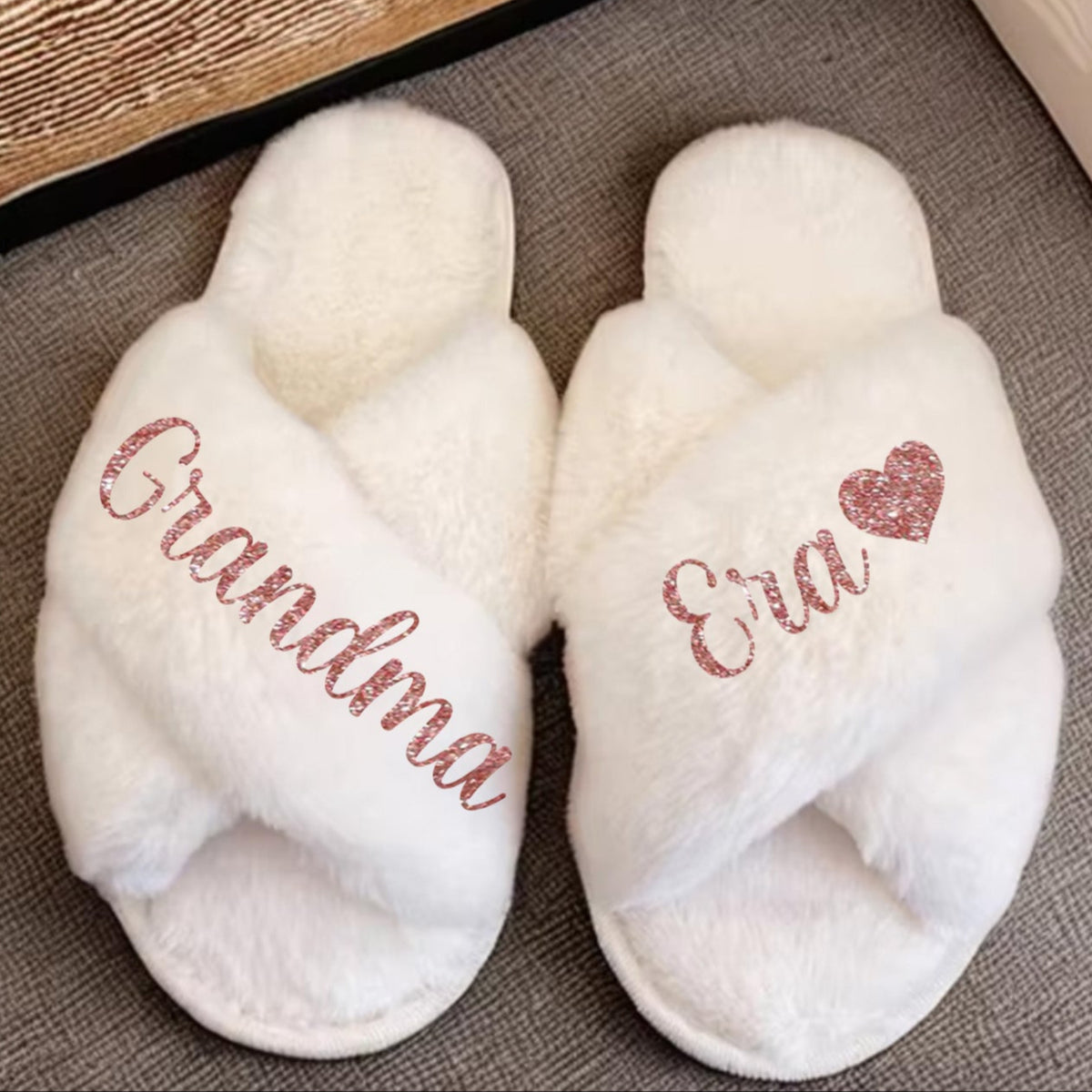 Funny Grandma Era Slippers for Women, Cozy Fluffy House Shoes, Birthda ...
