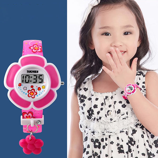 SKMEI Girls Cute Flower Digital Watch with Charm, 4 to 7 year olds ...