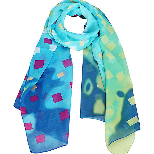 Light and Bright Grid Design Scarf and Shawl – Gifts Are Blue