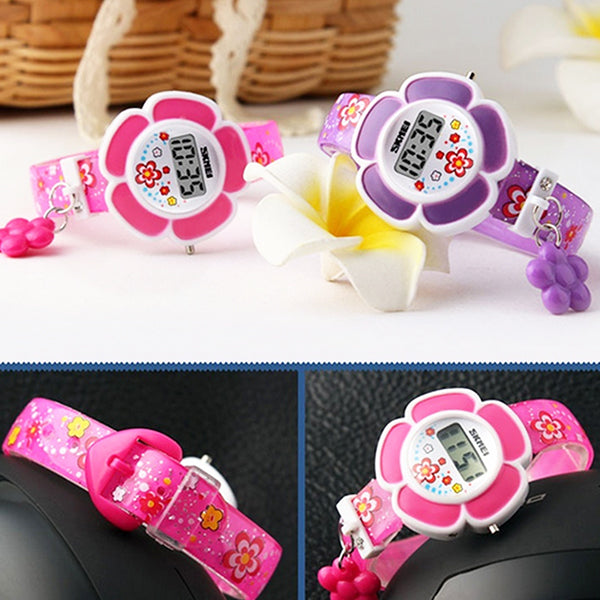 SKMEI Girls Cute Flower Digital Watch with Charm, 4 to 7 year olds ...