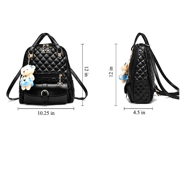 Stylish Plush Backpack with Teddy Bear Charm – Gifts Are Blue