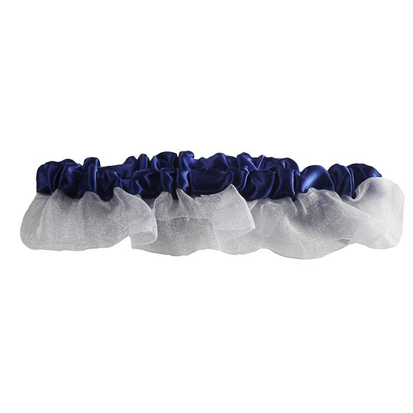 Bridal Garter with Transparent Tulle Skirt, Pearls and Blue Ribbon ...