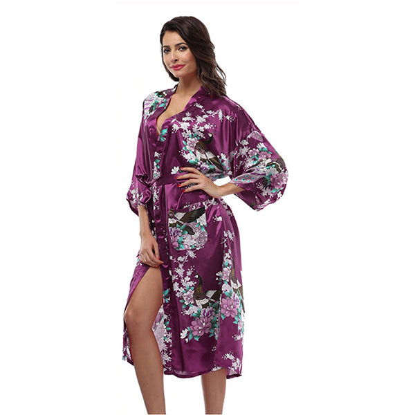 Purple Mommy and Me Robes, Floral, Satin Feel – Gifts Are Blue